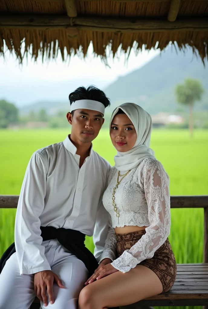 Photography of a handsome Indonesian man dressed as a white swordsman ...