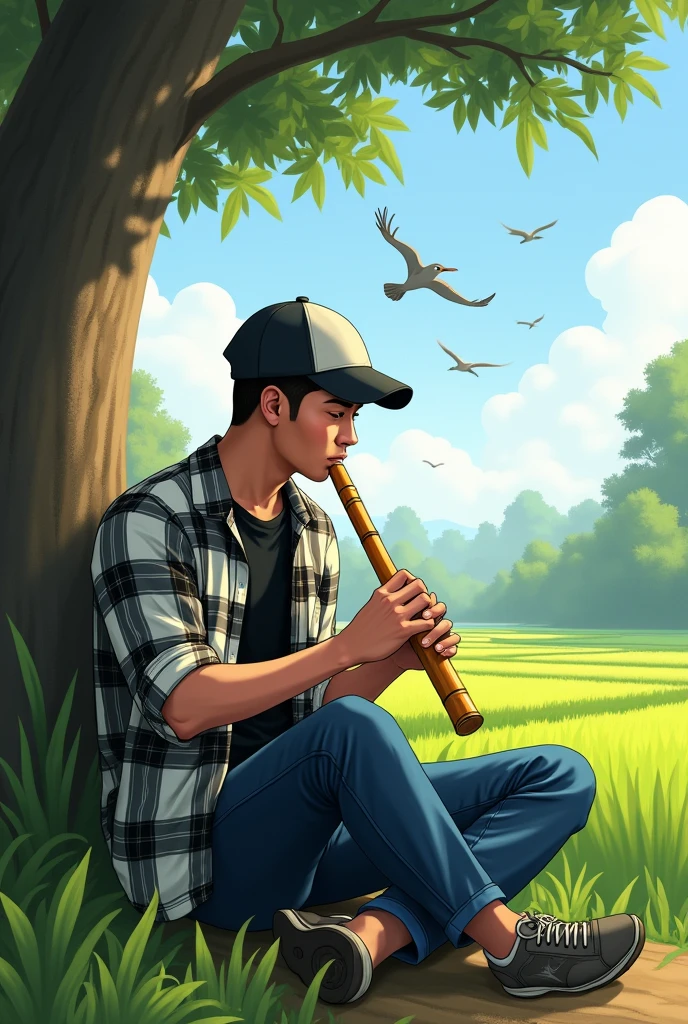 A 39-year-old handsome young man from Indonesia wearing a baseball cap ...