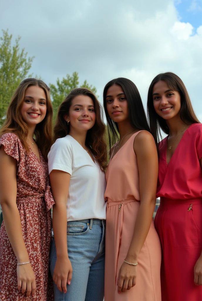 Color photo of group of women's with stylish outfits suitable for high ...
