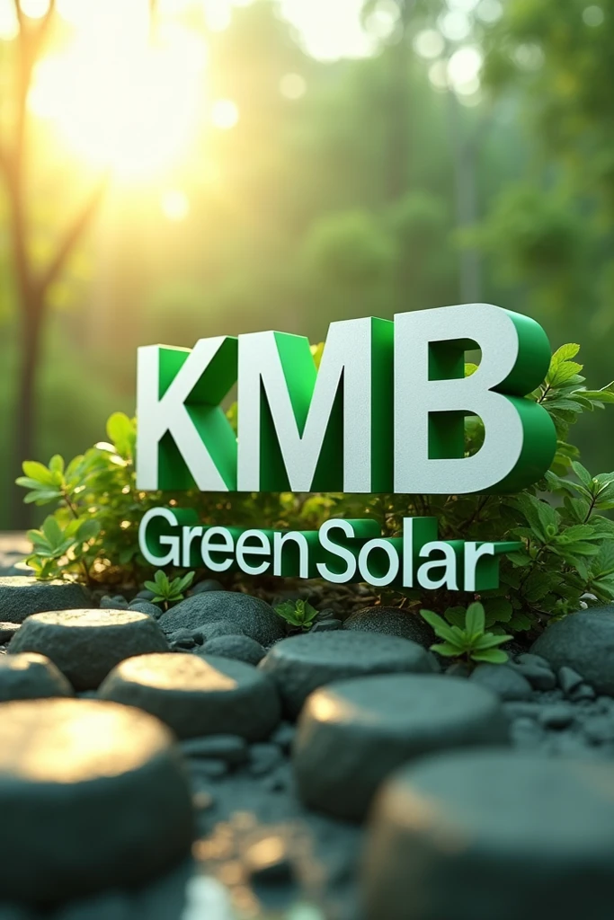 A logo of a company in the name of kmb GreenSolar in 3D - SeaArt AI
