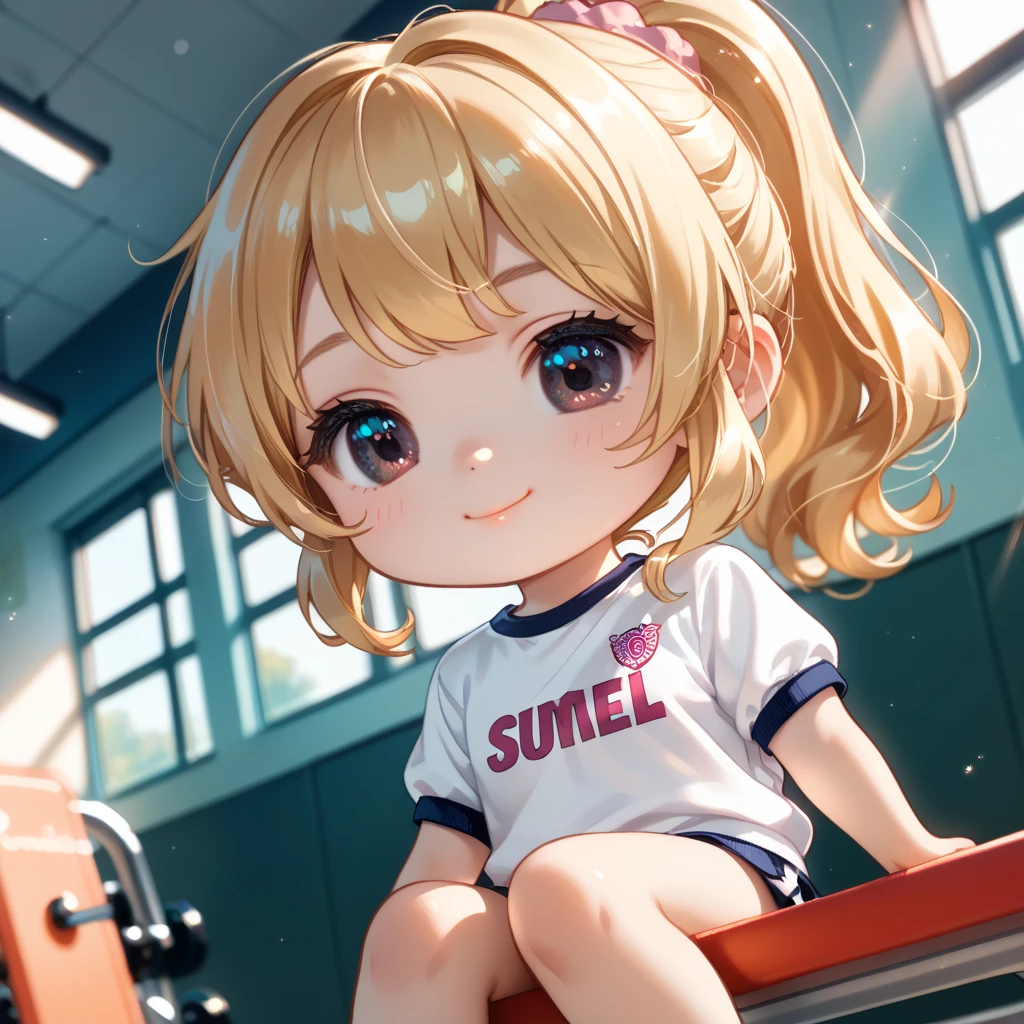 (1 Chibi Girl, Alone:1.3), かわいい, 大きく下がった目, ( 暗い目:1.1), ( 金髪:1.1 ...