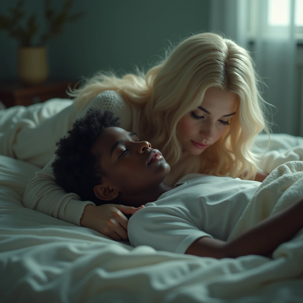 3d Image Of A Black Teenage Boy Lying In Bed With The Y In