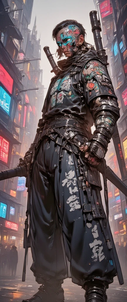 Stunning nijij style samurai vampire hunter in street wear, a stunning ...