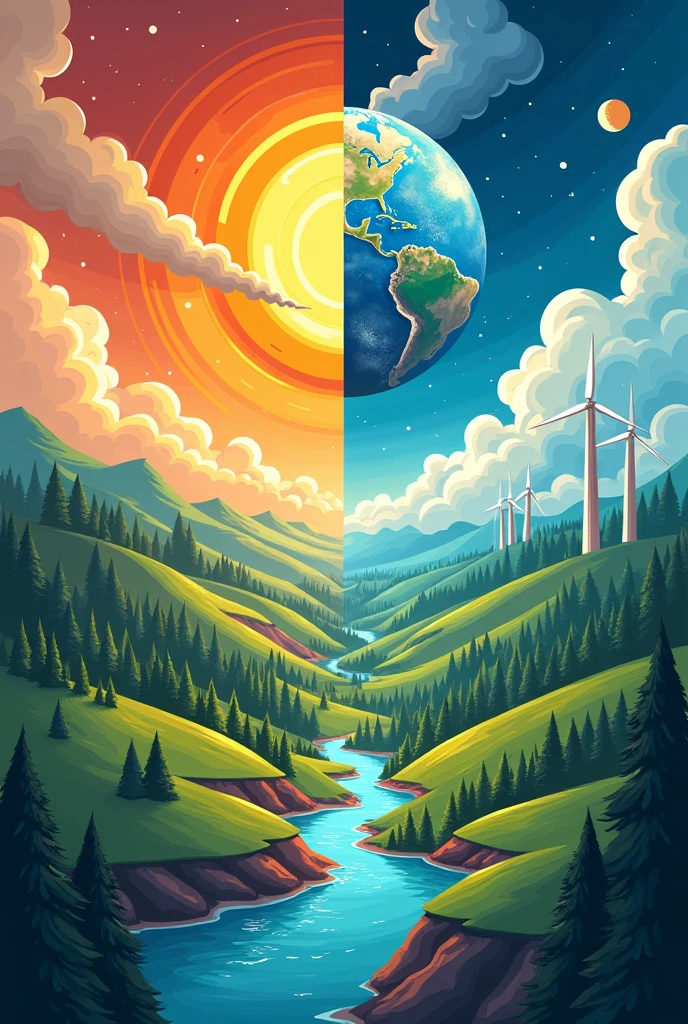 Poster about effects in earth of renewable and non renewable energy ...