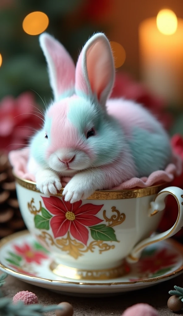 A realistic image of a baby mini lop rabbit with soft pastel - SeaArt AI