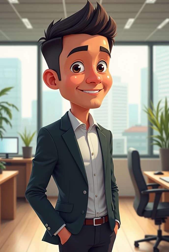 Cartoon 4D. Aldi a 30 year old Indonesian young man . standing in the ...