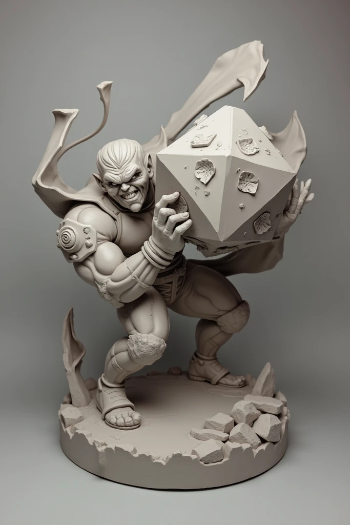 Create 3d sculpture holding a die - SeaArt AI
