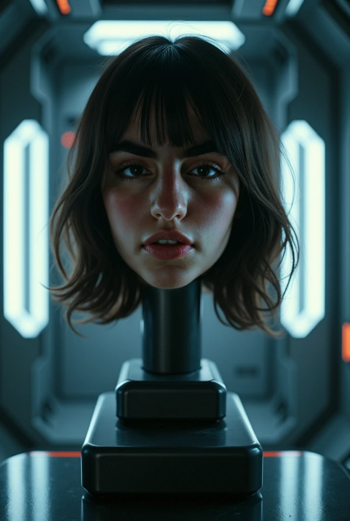 Photo of pretty 25 year old woman's disembodied head mounted on top of ...