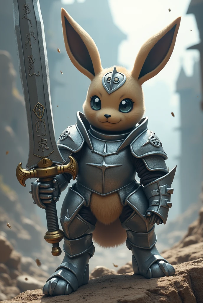 A steel-type evolution based on a medieval knight with a sword for the ...