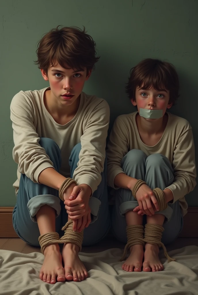 A 20 years old caucasian babysitter man with brown hair and brown eyes ...