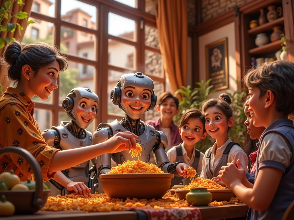 robots help humans, such as cooking, Parenting , conversation - SeaArt AI
