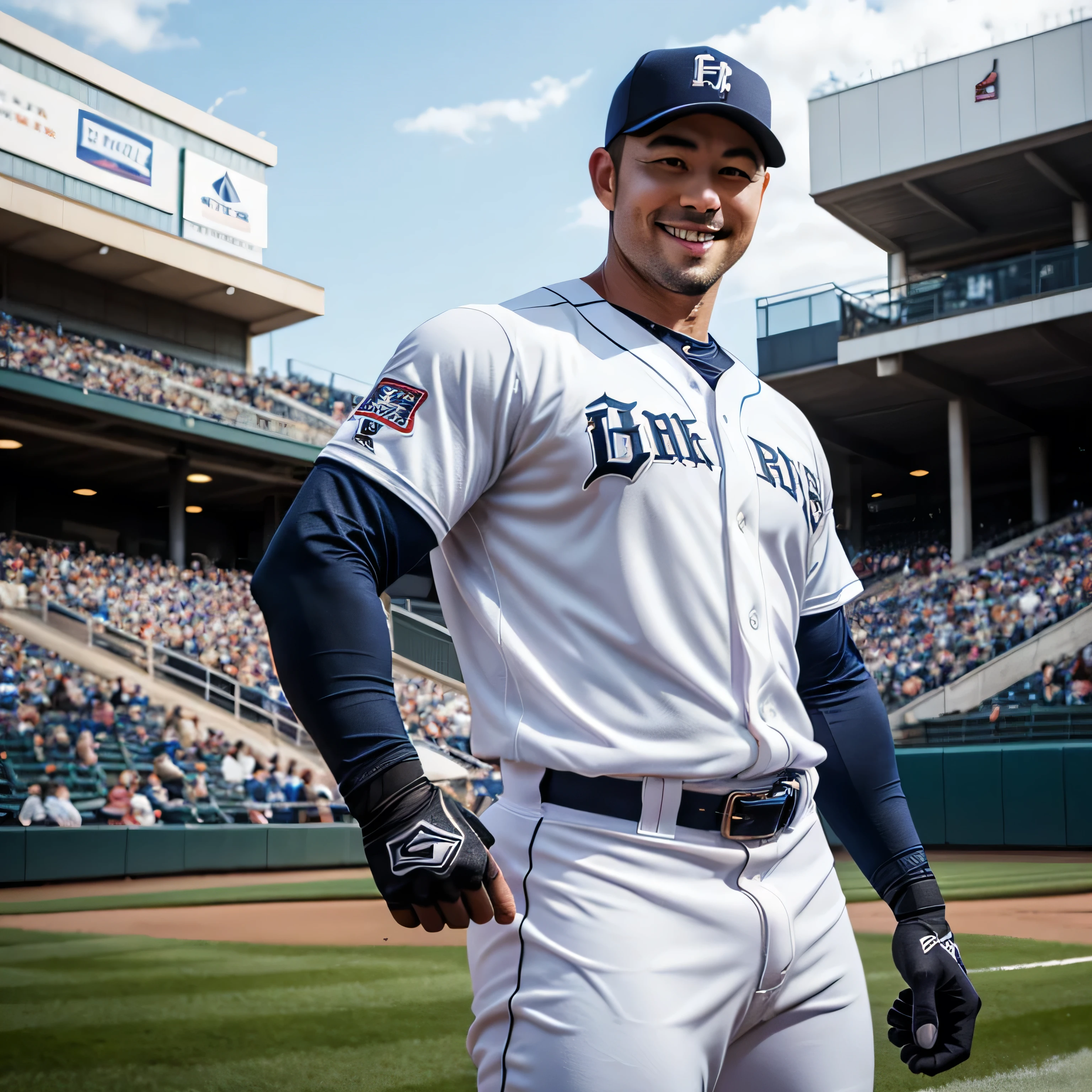 Arafed baseball player in a white uniform standing on a field - SeaArt AI
