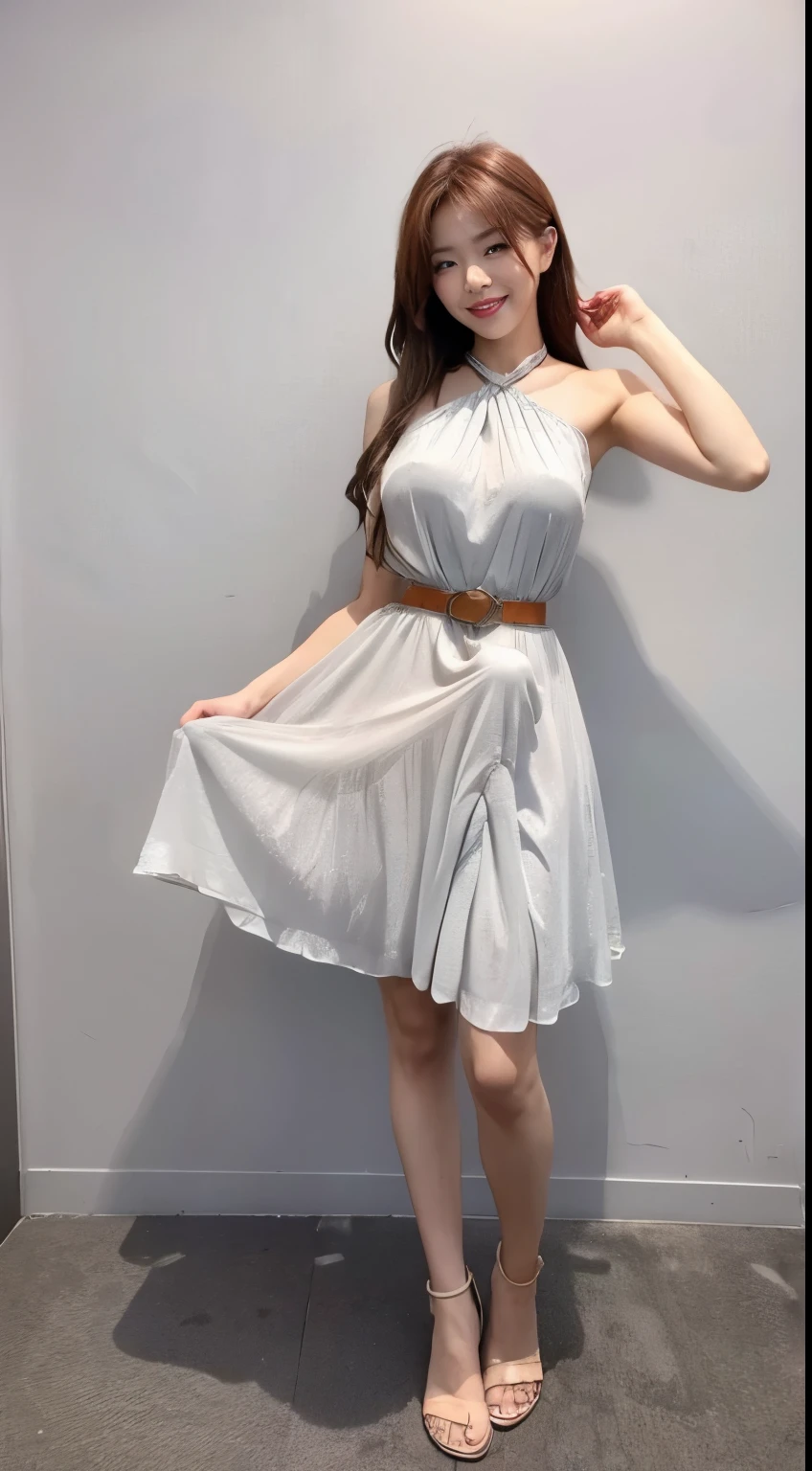 Arafed woman in a short dress posing for a picture - SeaArt AI
