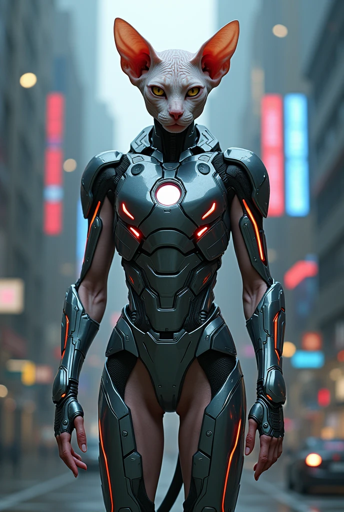 A unique anthropomorphic hybrid combining elements of a futuristic technologica - SeaArt AI