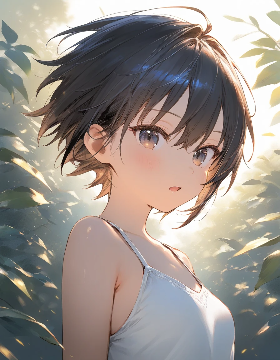 1girl, tomboy, little female, small breasts, beautiful detailed eyes ...