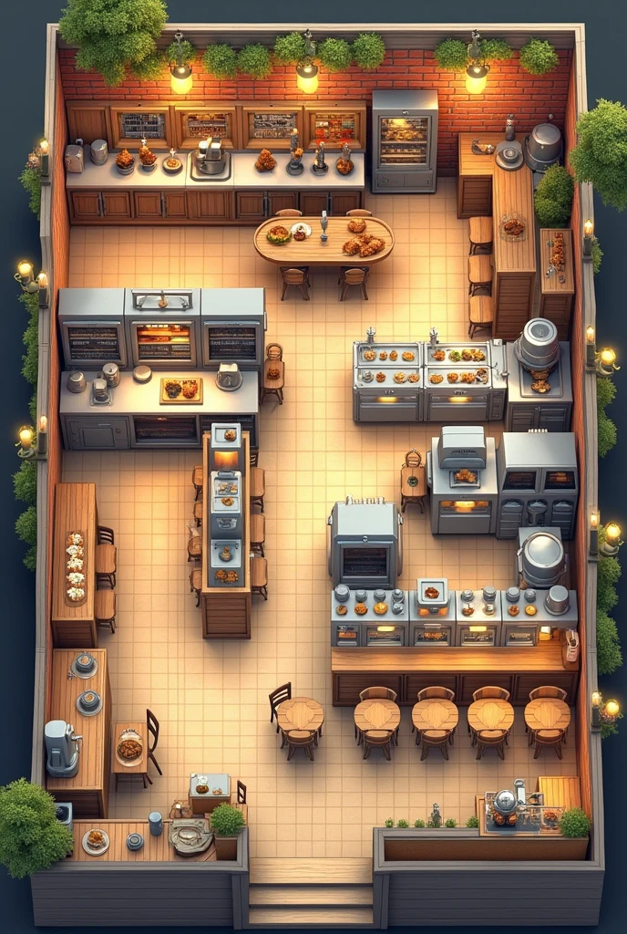 Give me picture of facility layout of ricemeal fried chicken business ...