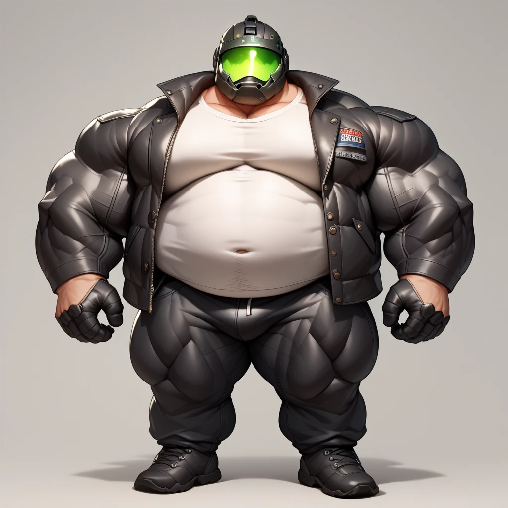 A man with a big giant musclegut tall wide body with big fat belly ...