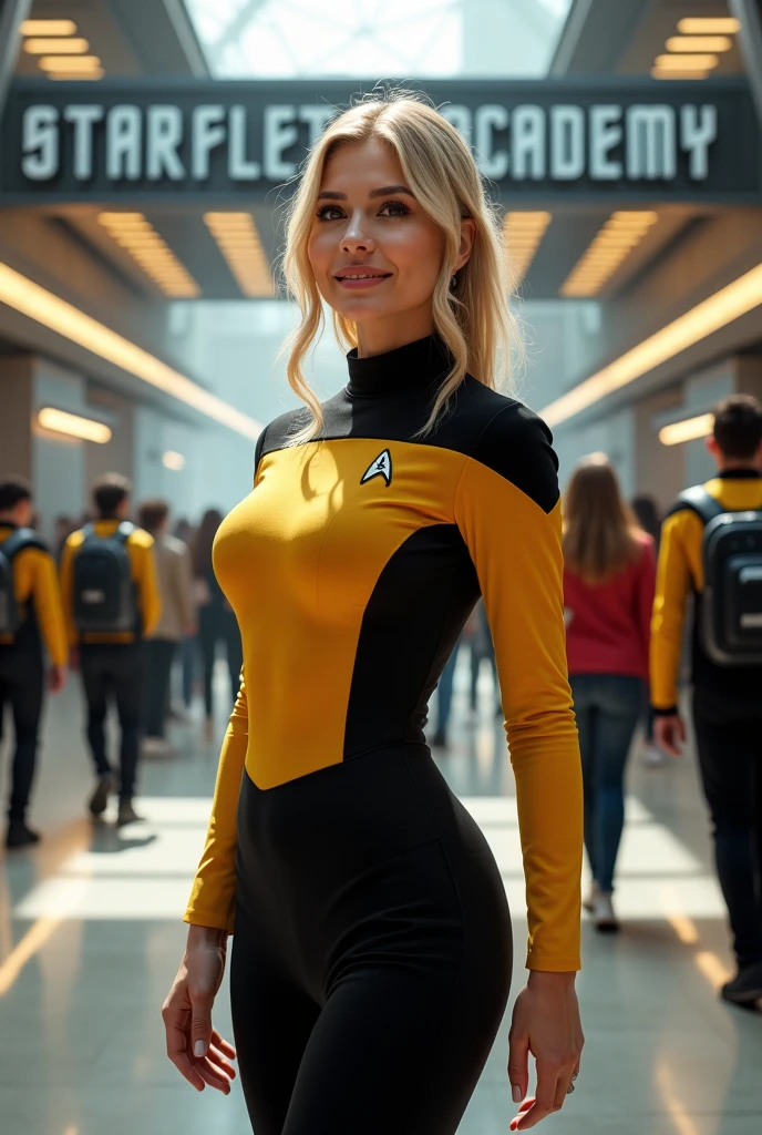 Sexy, pretty Star Trek babe, tight Starfleet Uniform (yellow and Black ...