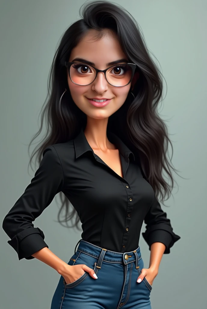 Well caricaturized woman , exaggerated facial features . Analyst ...