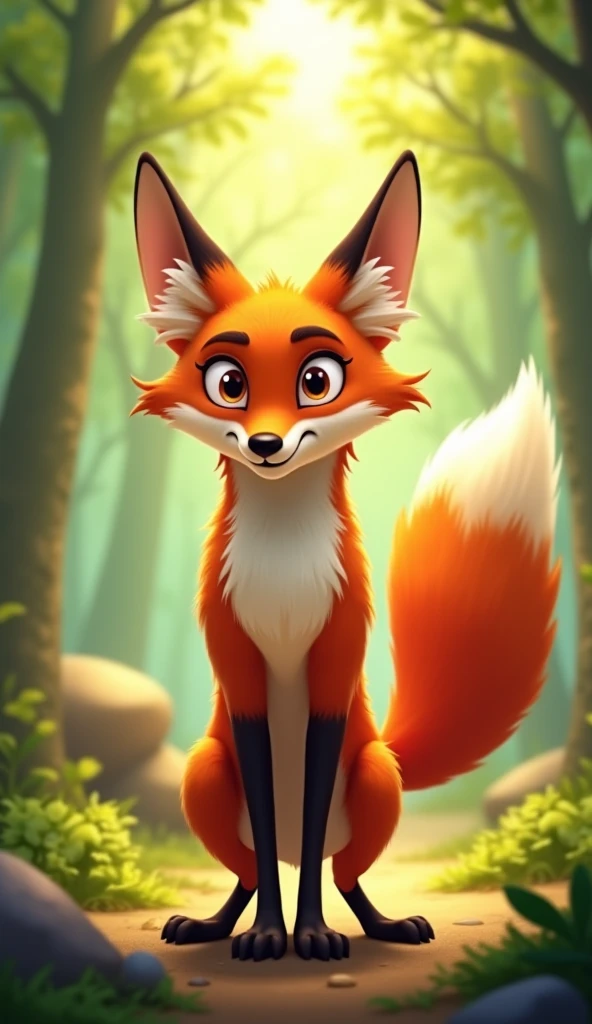 The Proud Fox: A sleek, orange fox with sharp eyes and a bushy tail ...