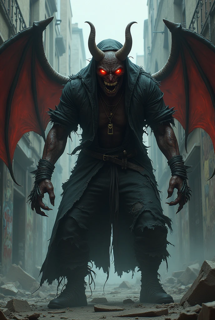 A gang member in the form of a demon - SeaArt AI