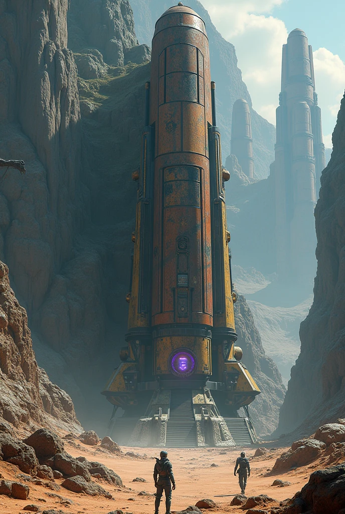 Rusted faded cobalt gold purple green. Frazetta teleportation tower ...