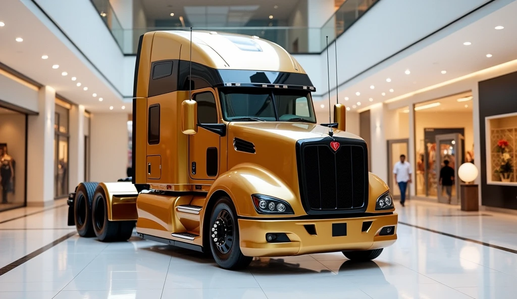 A photo of a modified 2025 Peterbilt 589 Truck with a sleek - SeaArt AI