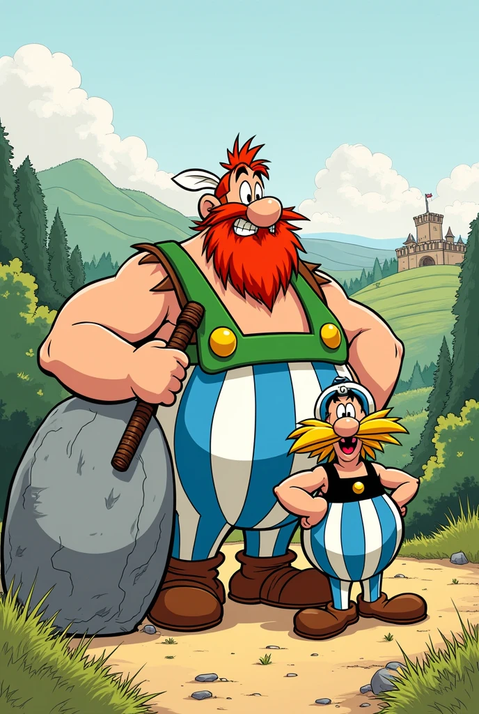 Drawing Obelix and Asterix - SeaArt AI