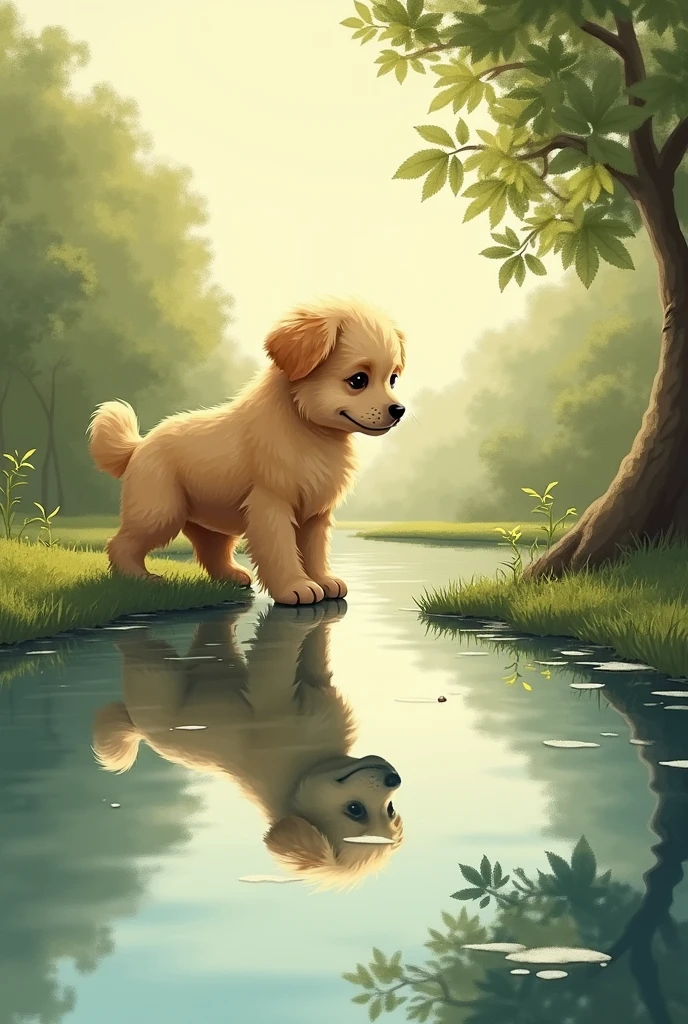 Back cover for a book that says dog and his reflection - SeaArt AI