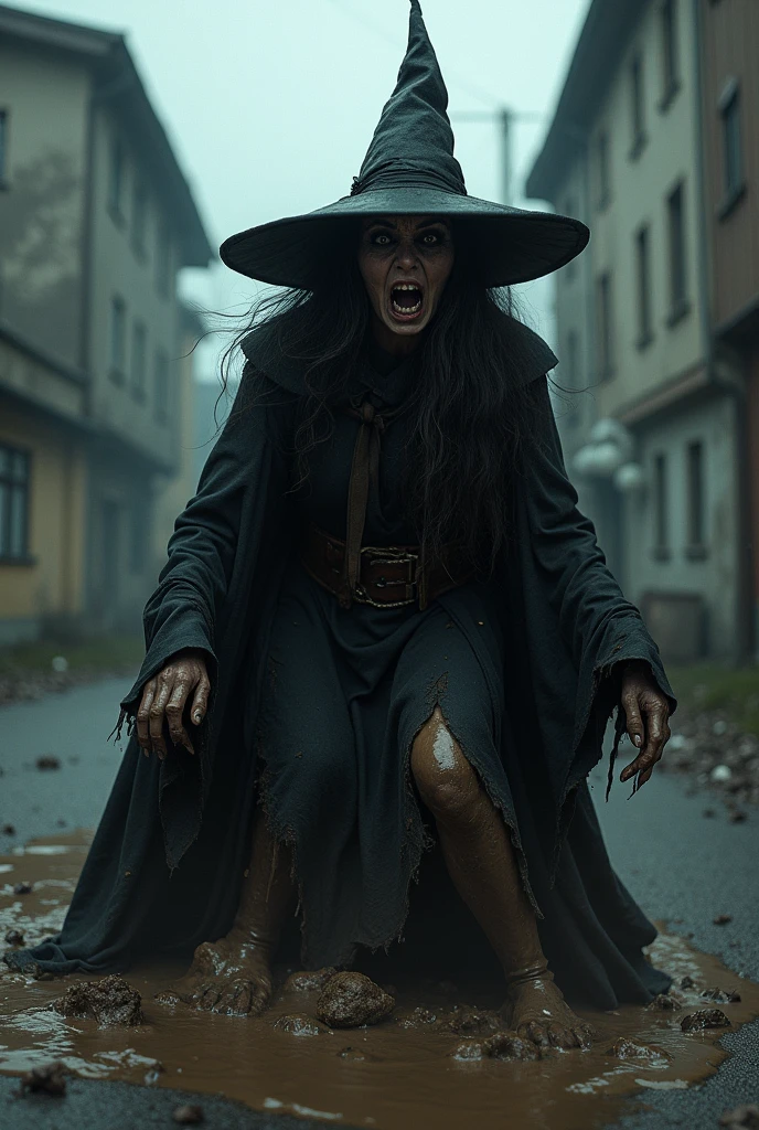 A witch from Lugansk fell into dog crap - SeaArt AI