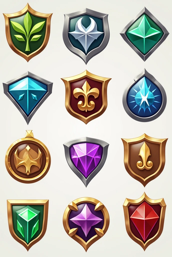 Create icon-symbols for these leagues in a board game: Emerald League ...
