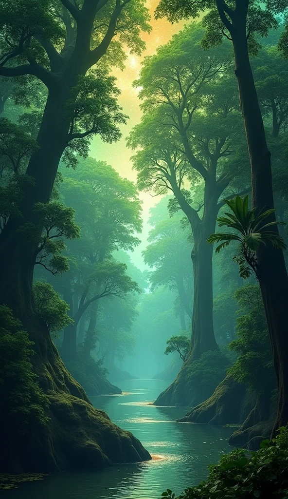a unique scenario unfolds : giant Amazonian trees float like islands in ...