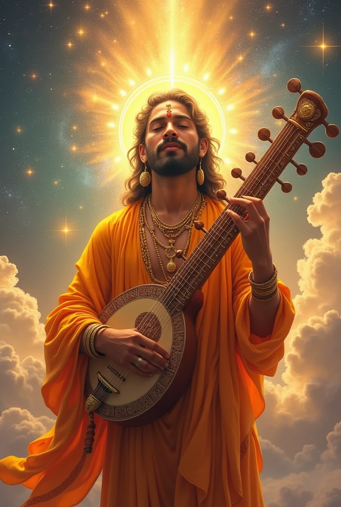 Create an image of Narad Muni, the celestial sage from Hindu mythology ...