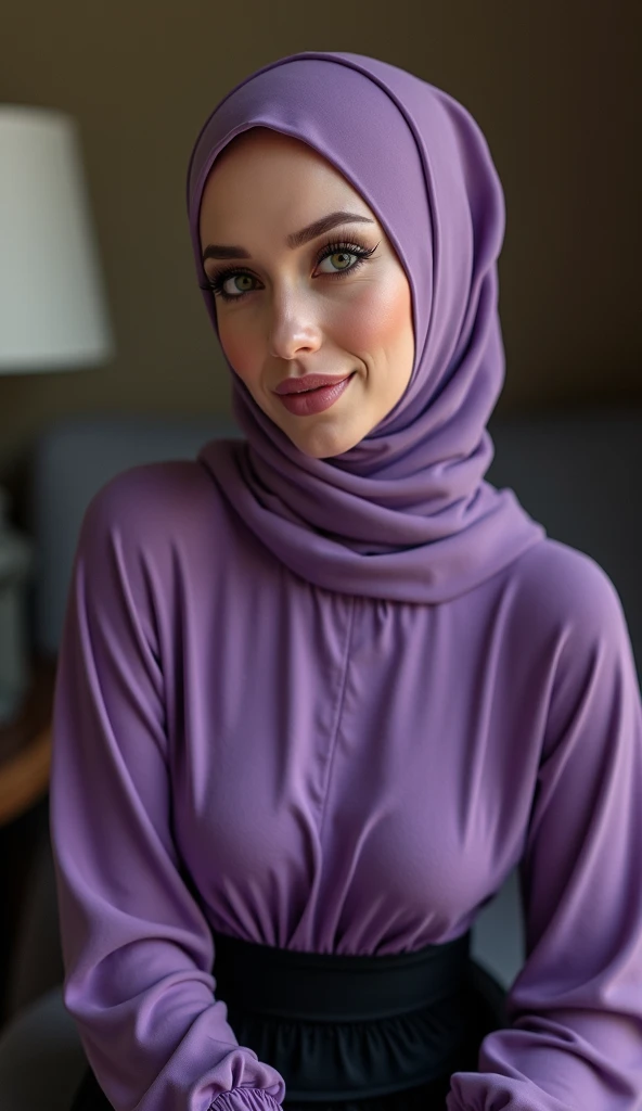 Photorealistic european hijabi woman, 165cm high, ((smooth skin - SeaArt AI