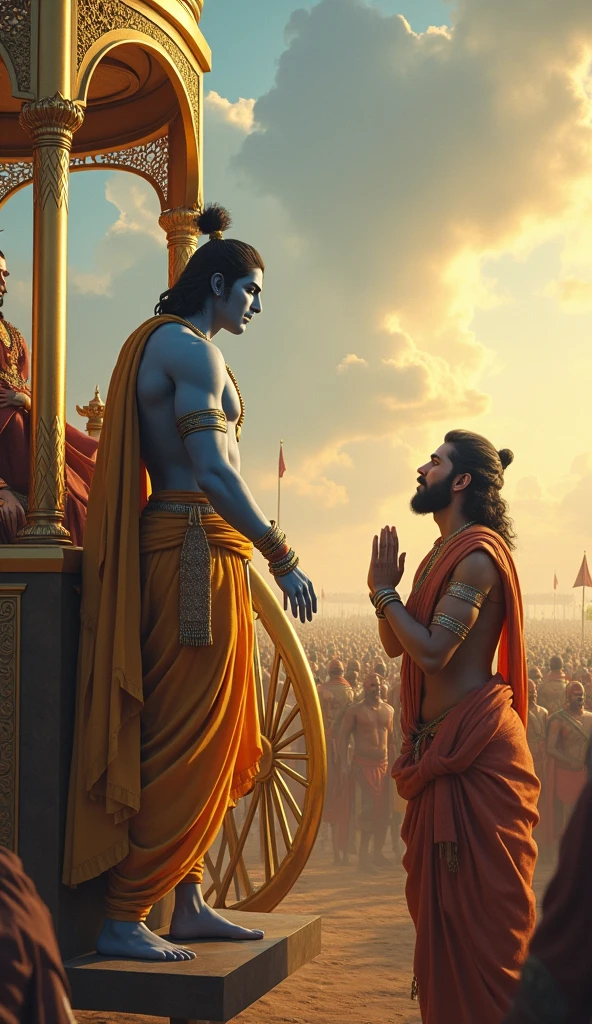 Create a painting type mythological scene of great Indian war - SeaArt AI