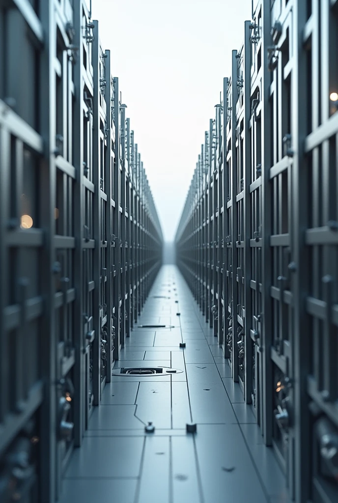 Futuristic fence made of metal profiles in perfect fibonacci ...