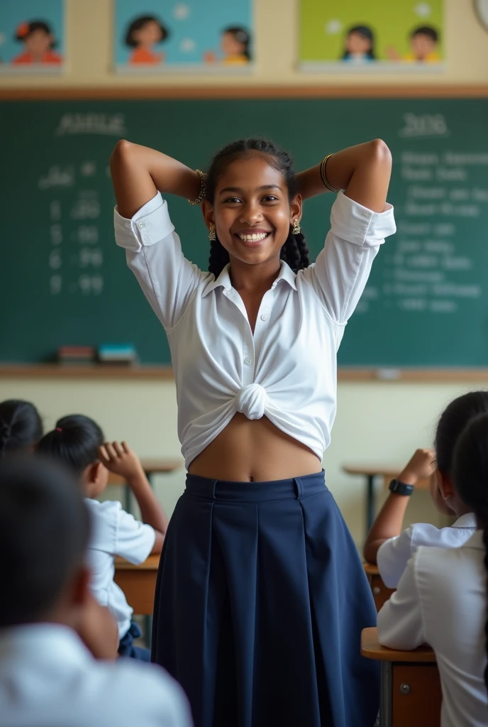School scenario, portrait of a extremely beautiful Tamil girl - SeaArt AI