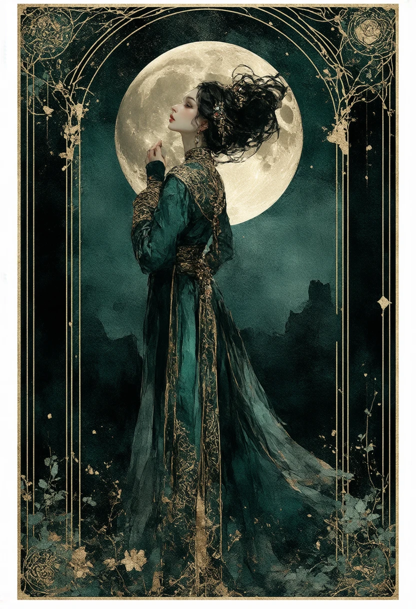 Woman,tarot card decoration only:: 2 featuring arabesque tarot formal ...