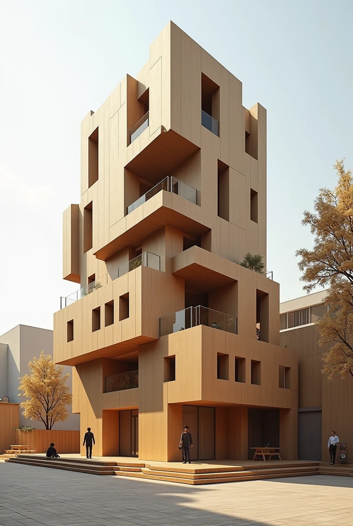 Give me an architectural design using only cardboard - SeaArt AI