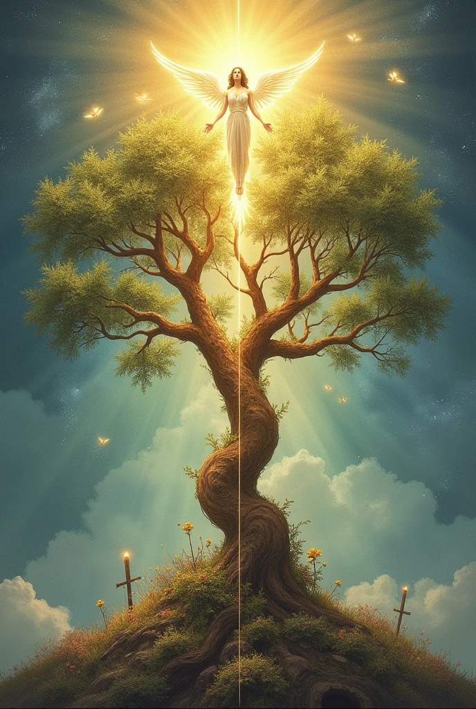 Holy Spirit, tree, eucharist in drawing - SeaArt AI