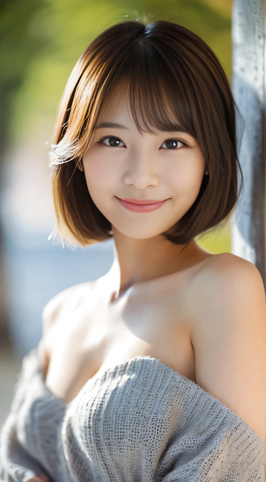 Arafed Asian Woman With A Short Brown Hair And A Gray Top Seaart Ai