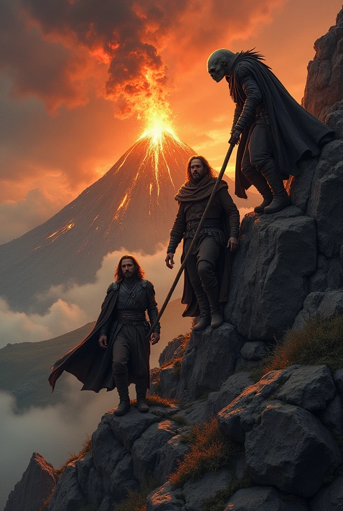 A dramatic scene from The Lord of the Rings, featuring Mount Doom ...