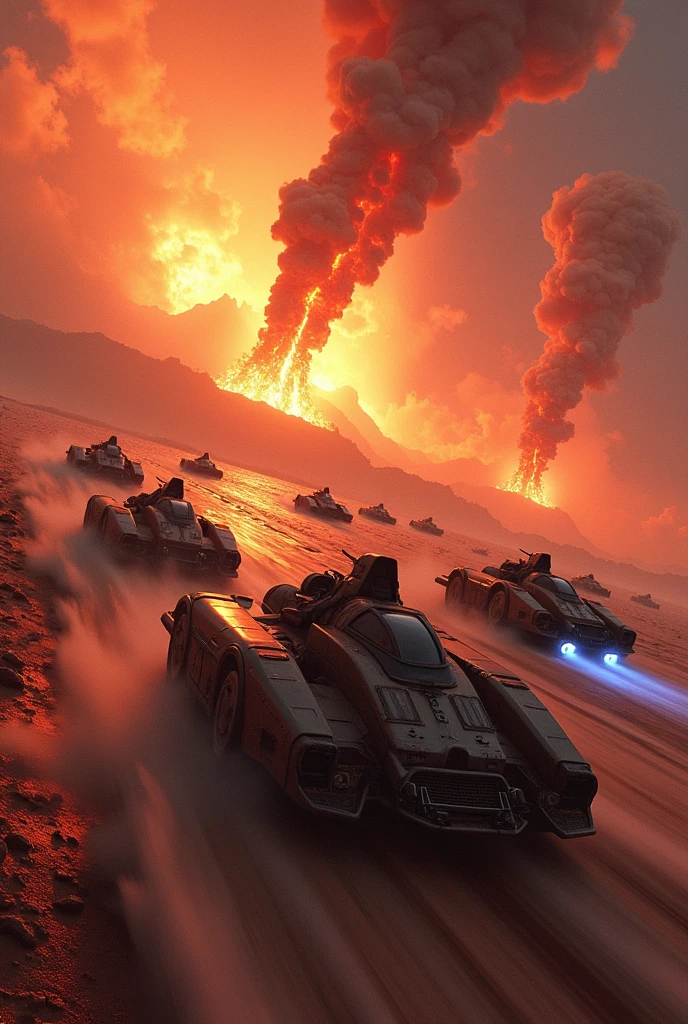 Star Wars pod race scene with vibrant colors, intense action - SeaArt AI