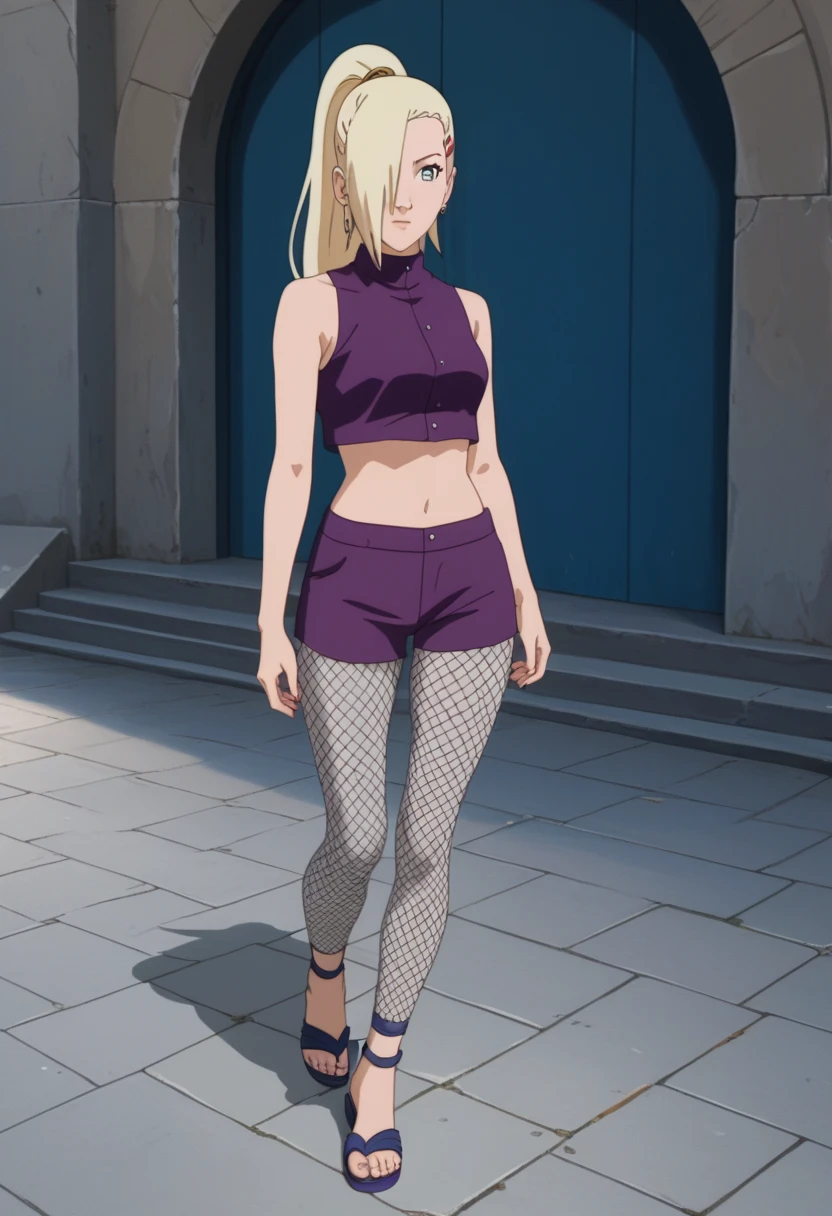 Full body, Ino Yamanaka, yamanaka ino, hair over one eye, blue eyes - SeaArt AI