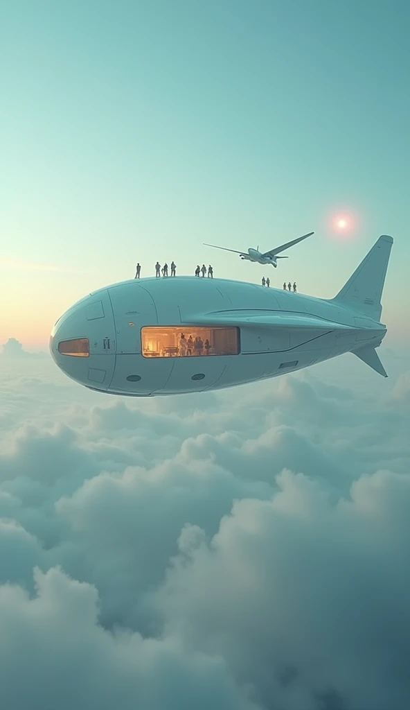 A huge floating "rest station" in the sky, it was futuristic - SeaArt AI