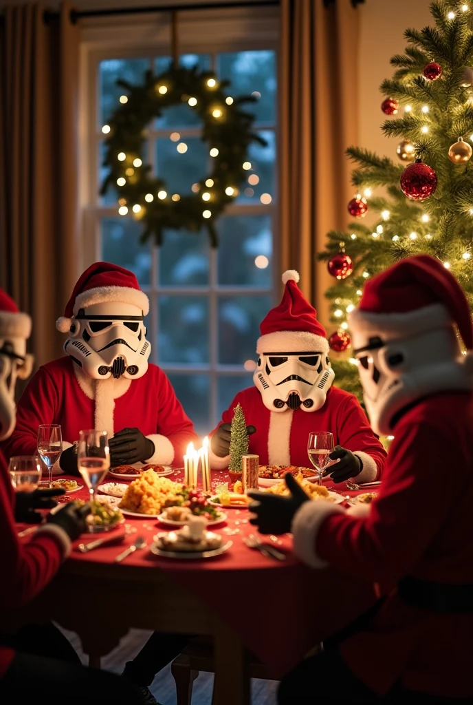 A cozy indoor Christmas scene featuring a beautifully decorated ...