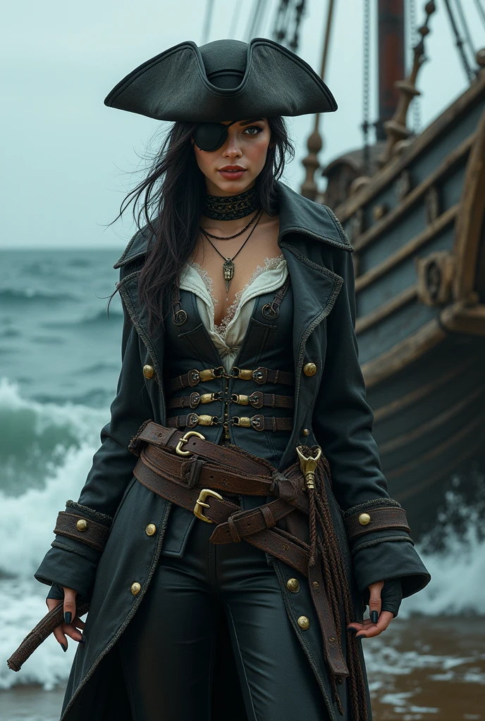 Female pirate Eye patch Has fangs - SeaArt AI