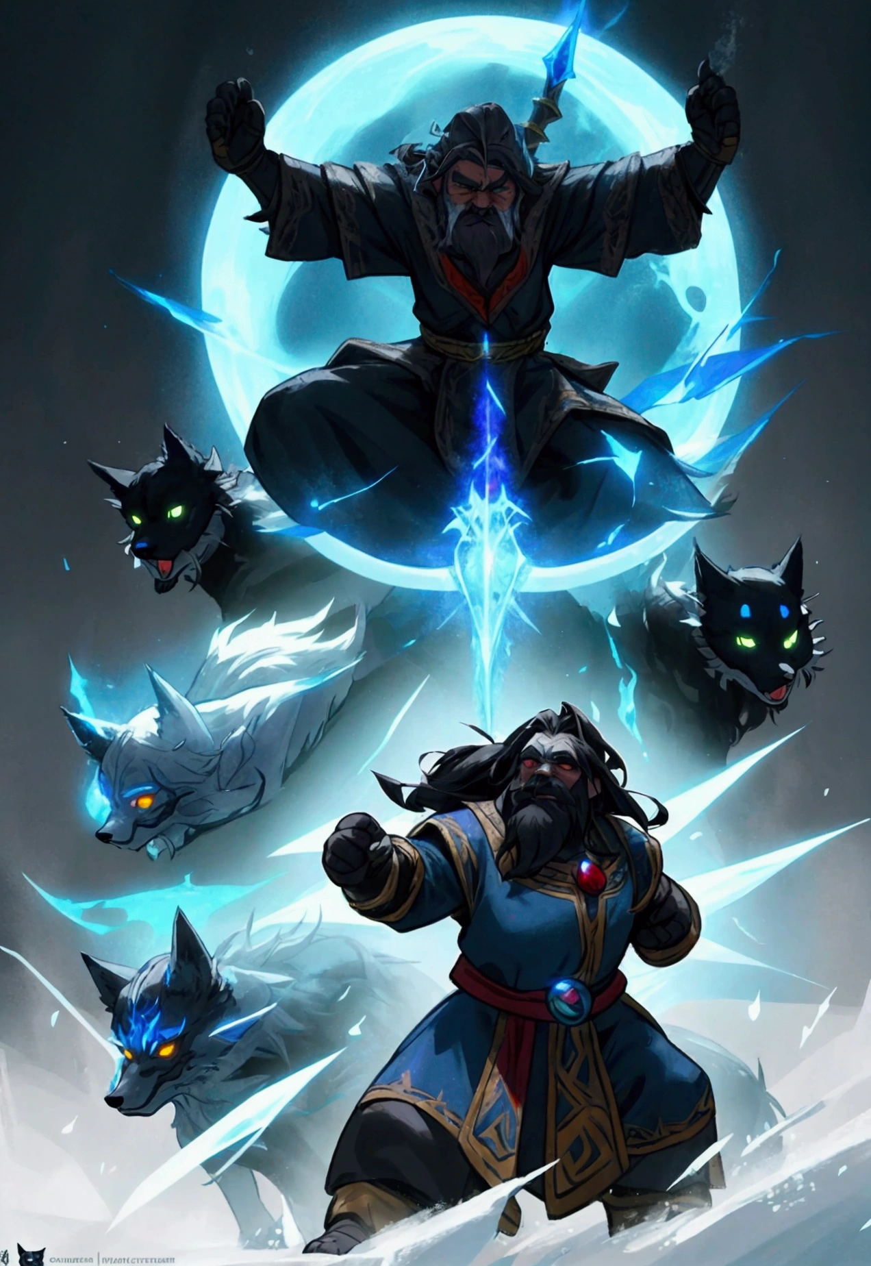 A short, powerful (((dwarf))) wielding a fiery Blade of Chaos - SeaArt AI