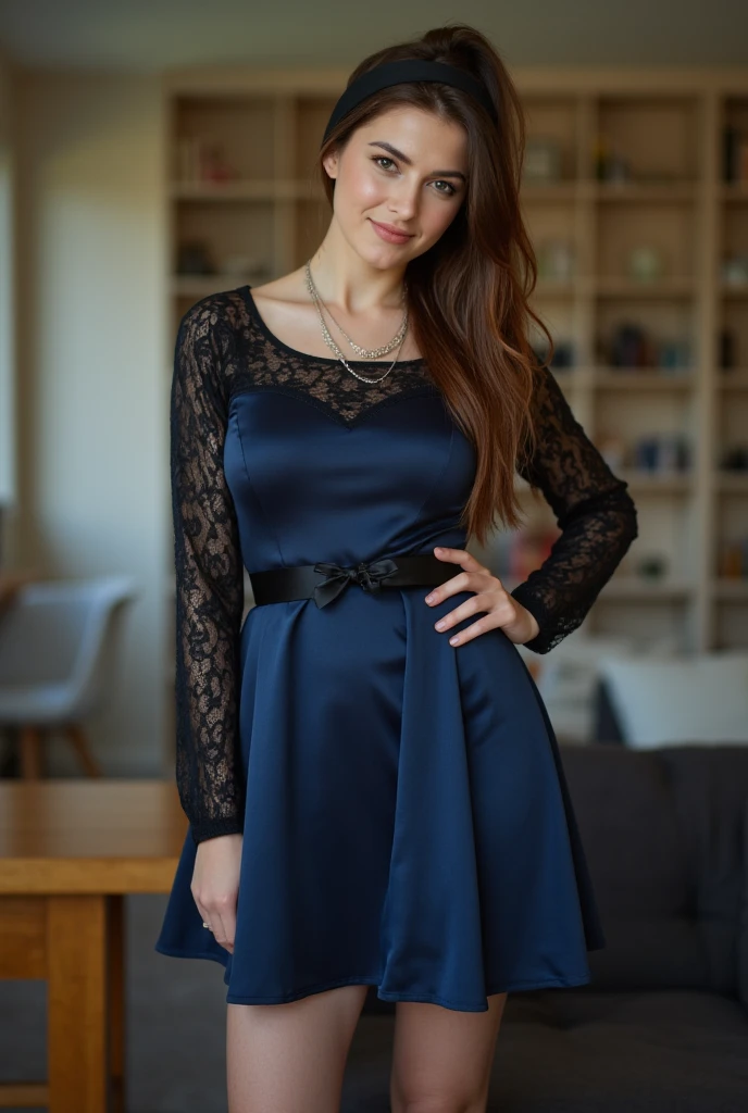 Ultra Realistic upper body of a beautiful young brunette German woman ...