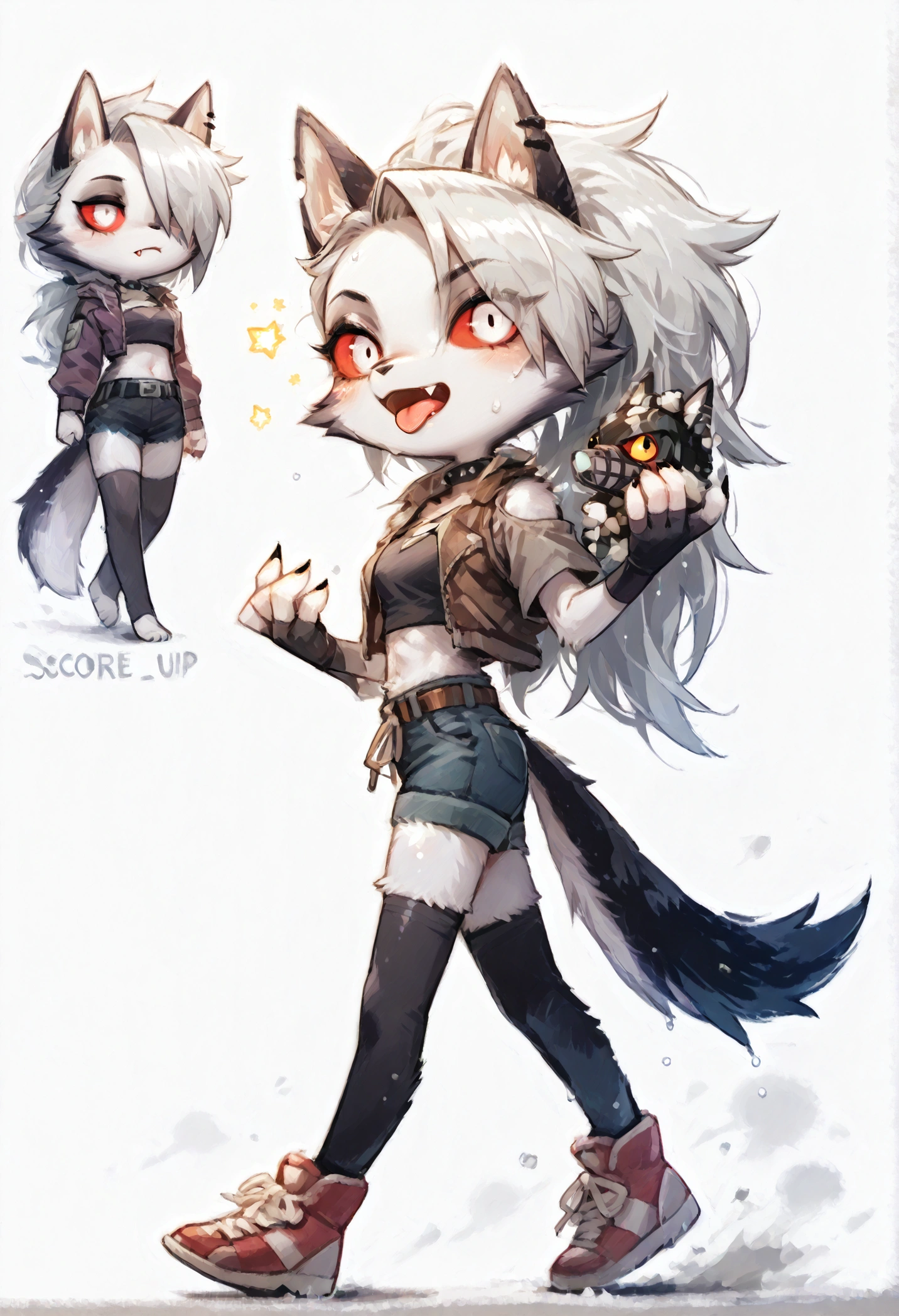 (solo:1.3),1girl\(cute,chibi,kawaii,big eyes,(red sclera:1.3 - SeaArt AI